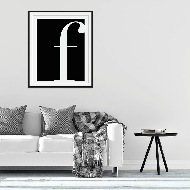 Letter F Wall Art PRINTABLE Digital Download Letter F Print - Etsy