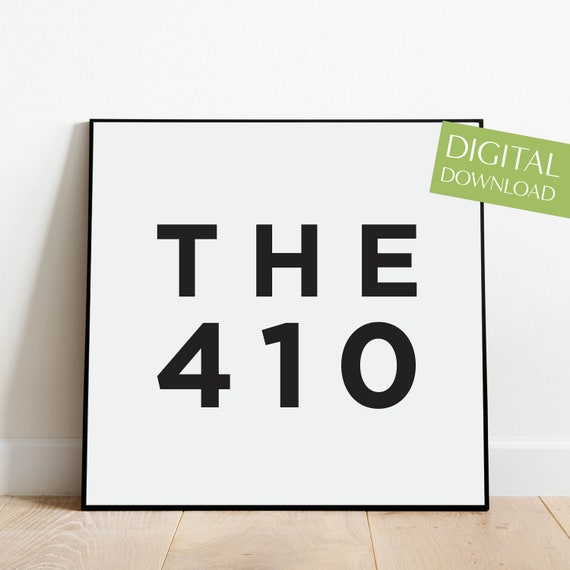 The 410 PRINTABLE Baltimore Area Code Digital Download - Etsy