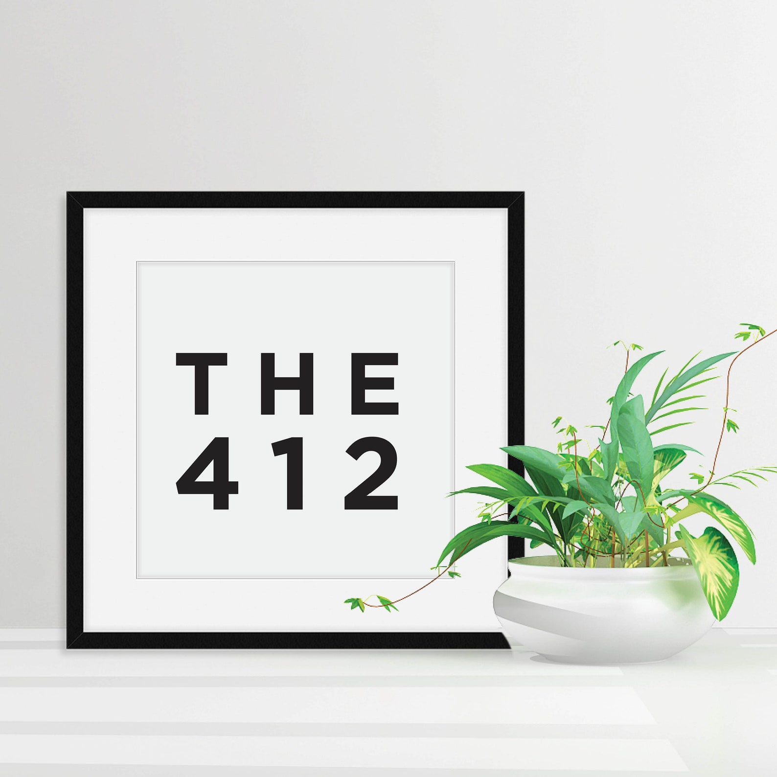The 412 Pittsburgh Area Code Poster Pittsburgh Wall Art - Etsy