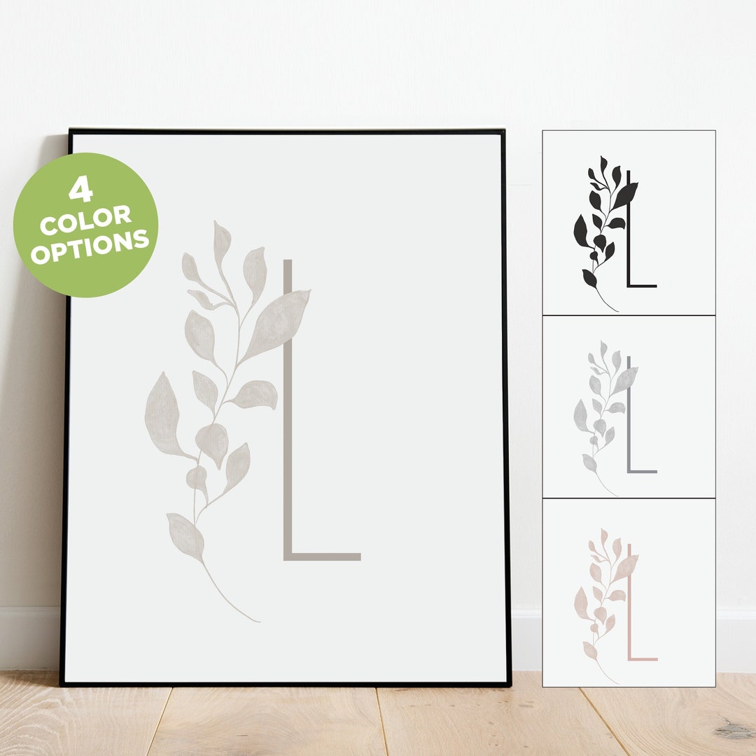 Letter L Poster, Unframed Letter L Wall Decor, Boho Letter Print ...