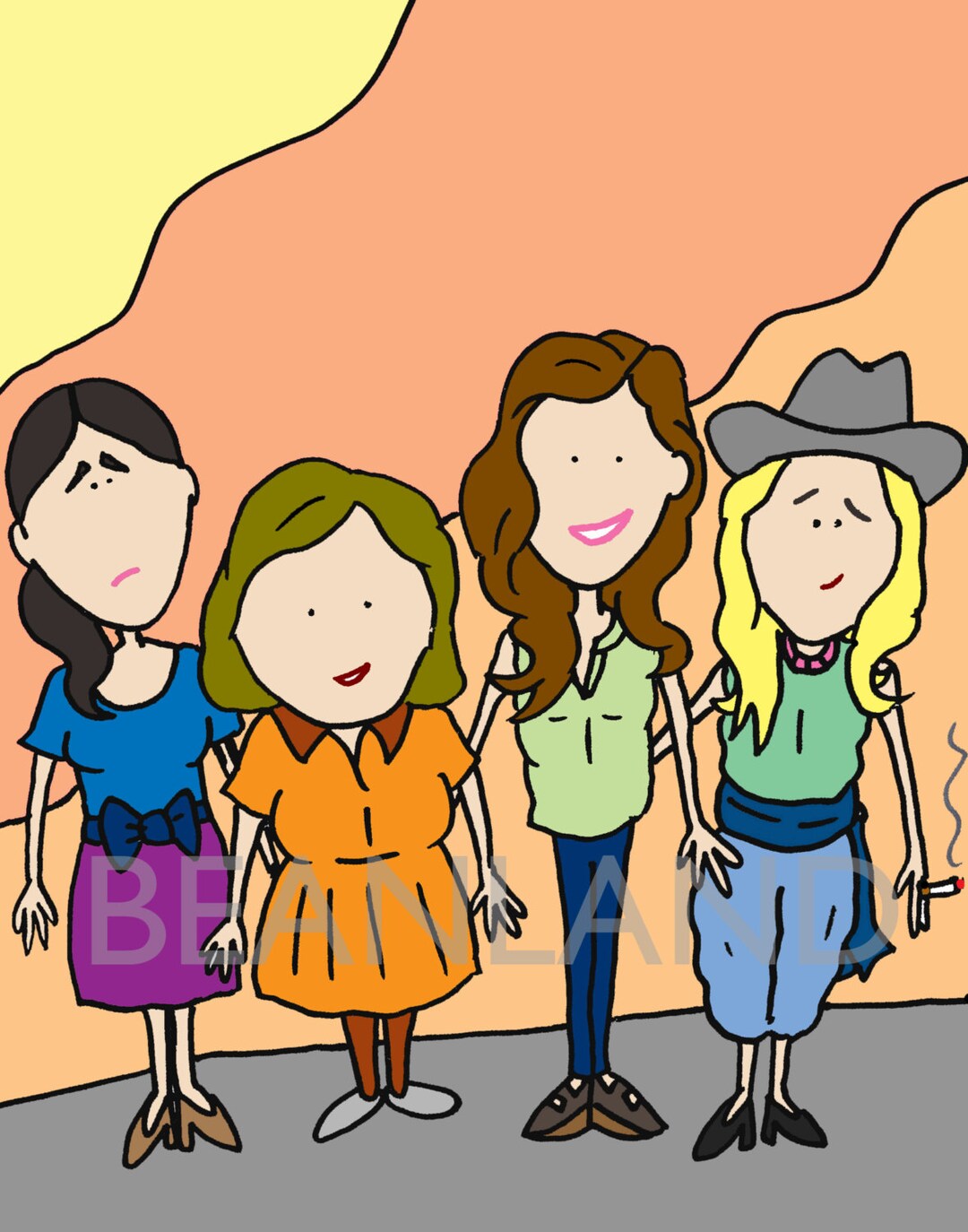 GIRLS HBO Poster Lena Dunham Hannah Marni Shoshanna - Etsy