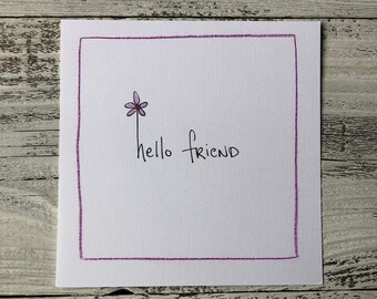 Hello Friend Greeting Card - Etsy