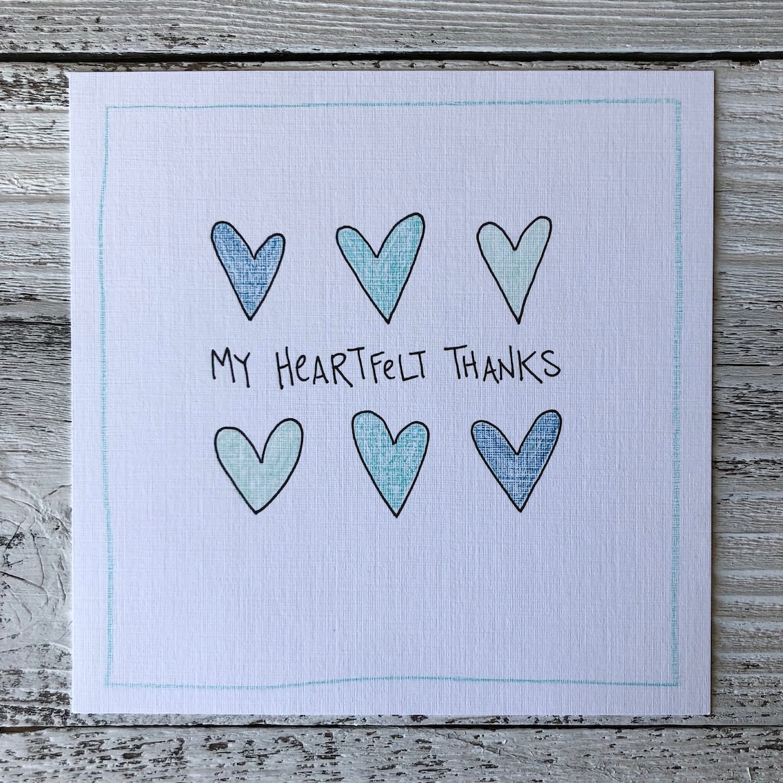 Greeting Card Heartfelt Thanks - Etsy