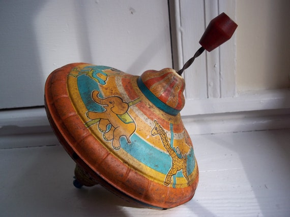 Items similar to Vintage Spinning Top on Etsy