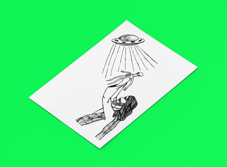 Jesus & Alien, Funny Poster, God, Poster, Wall Decor, Space, Novelty ...