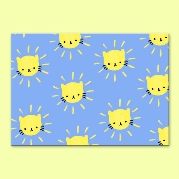 Sunshine Kitty Postcard - Etsy