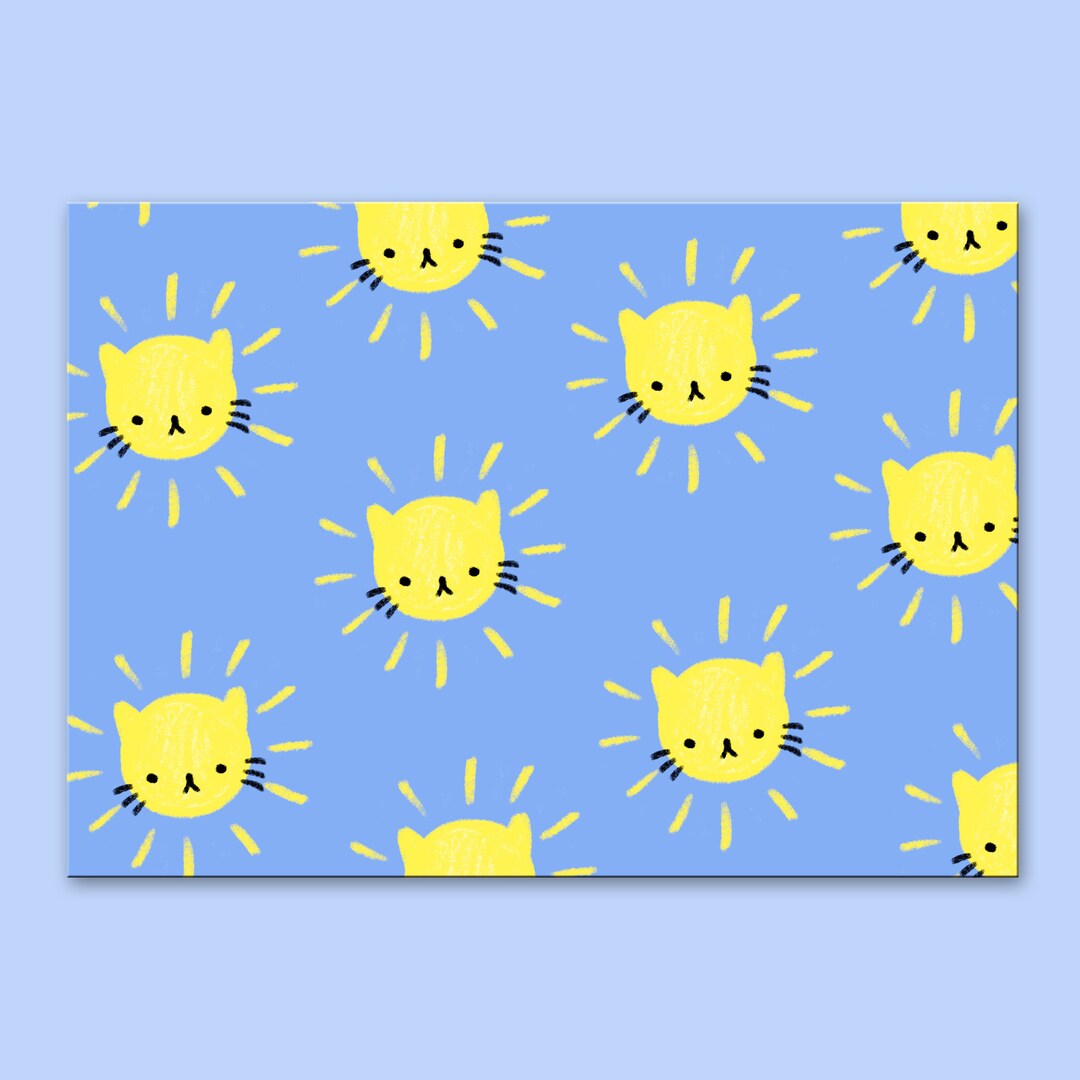 Sunshine Kitty Postcard - Etsy