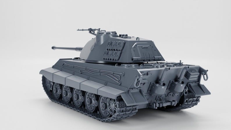 WW2 German Tiger II Porsche Turret Tank Model, Resin Printed Wargaming ...