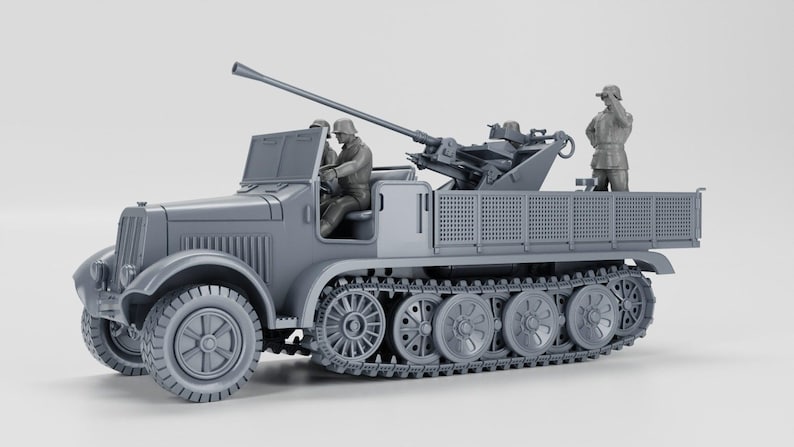WW2 German Half-track Flak 36 – Resin Printed Wargaming Model, Various ...