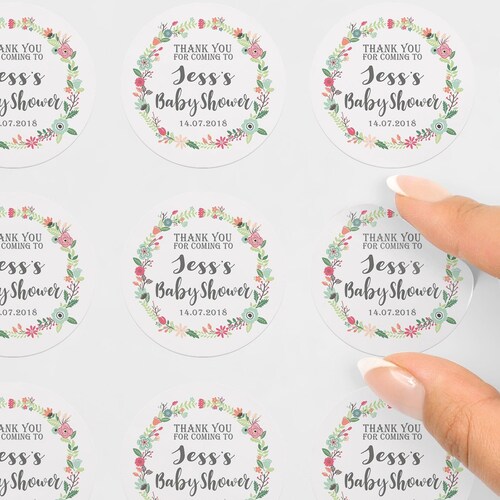Personalised Baby Shower Stickers Custom Stickers | Etsy