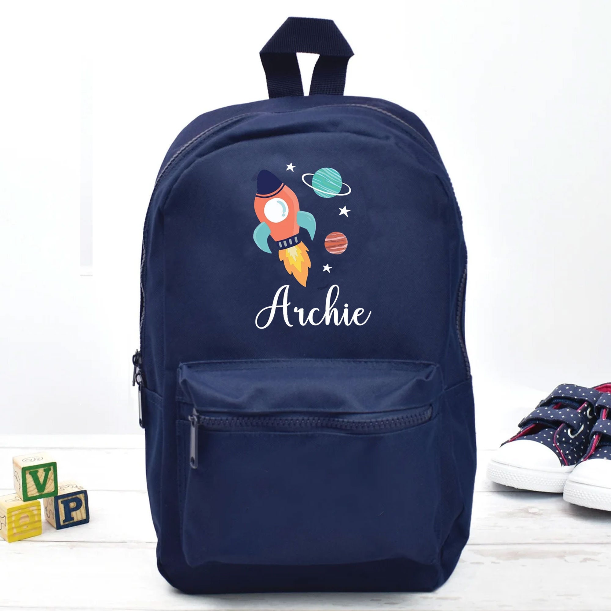 Personalised Rocket Backpack Rocket School Bag Kids Space - Etsy Canada