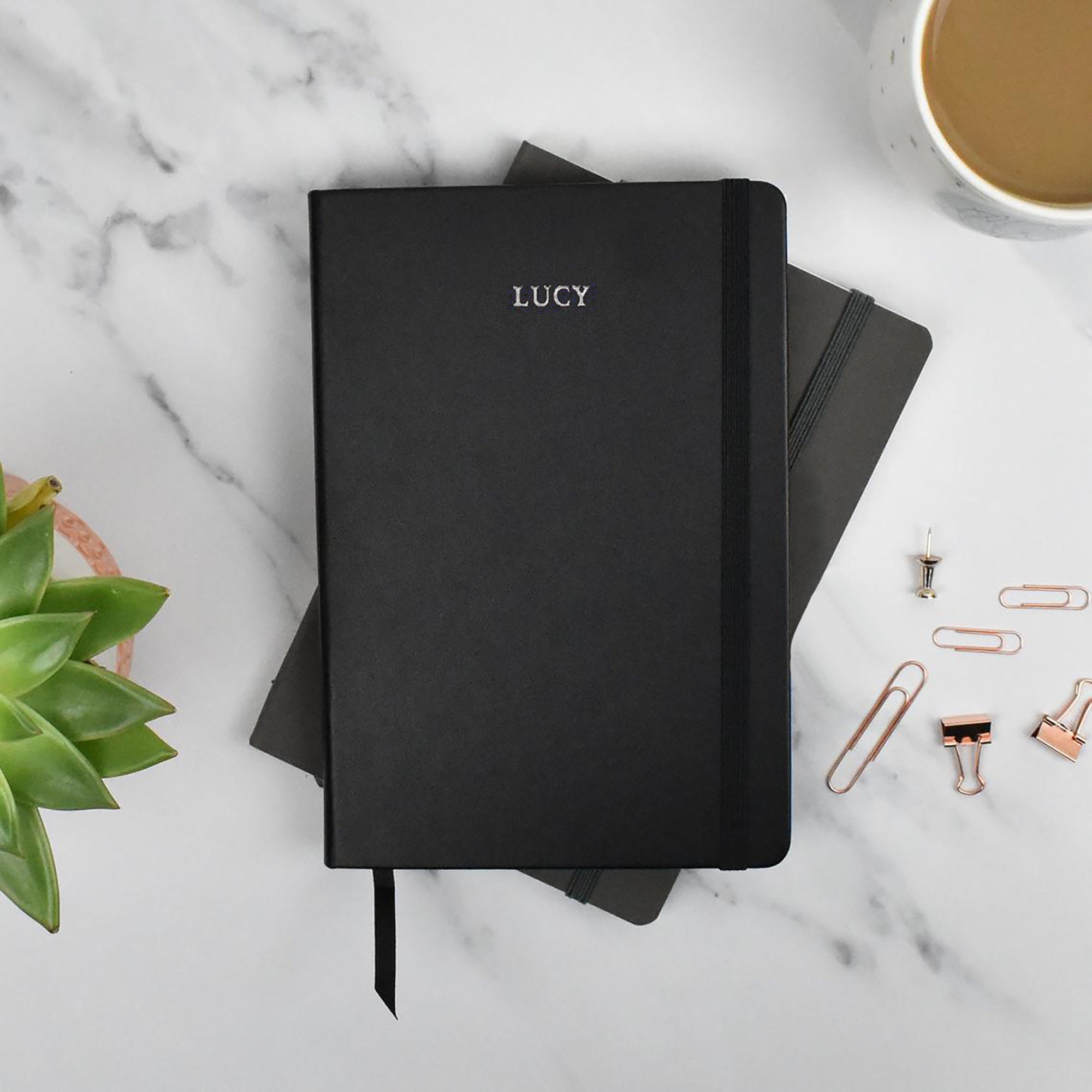 Personalised Black Leather Notebook Personalised Notebook A5 - Etsy ...