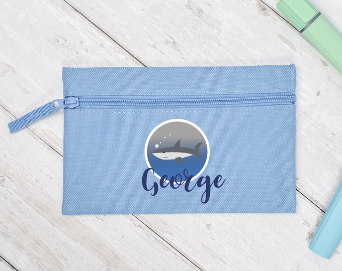 Shark pencil case - Etsy UK