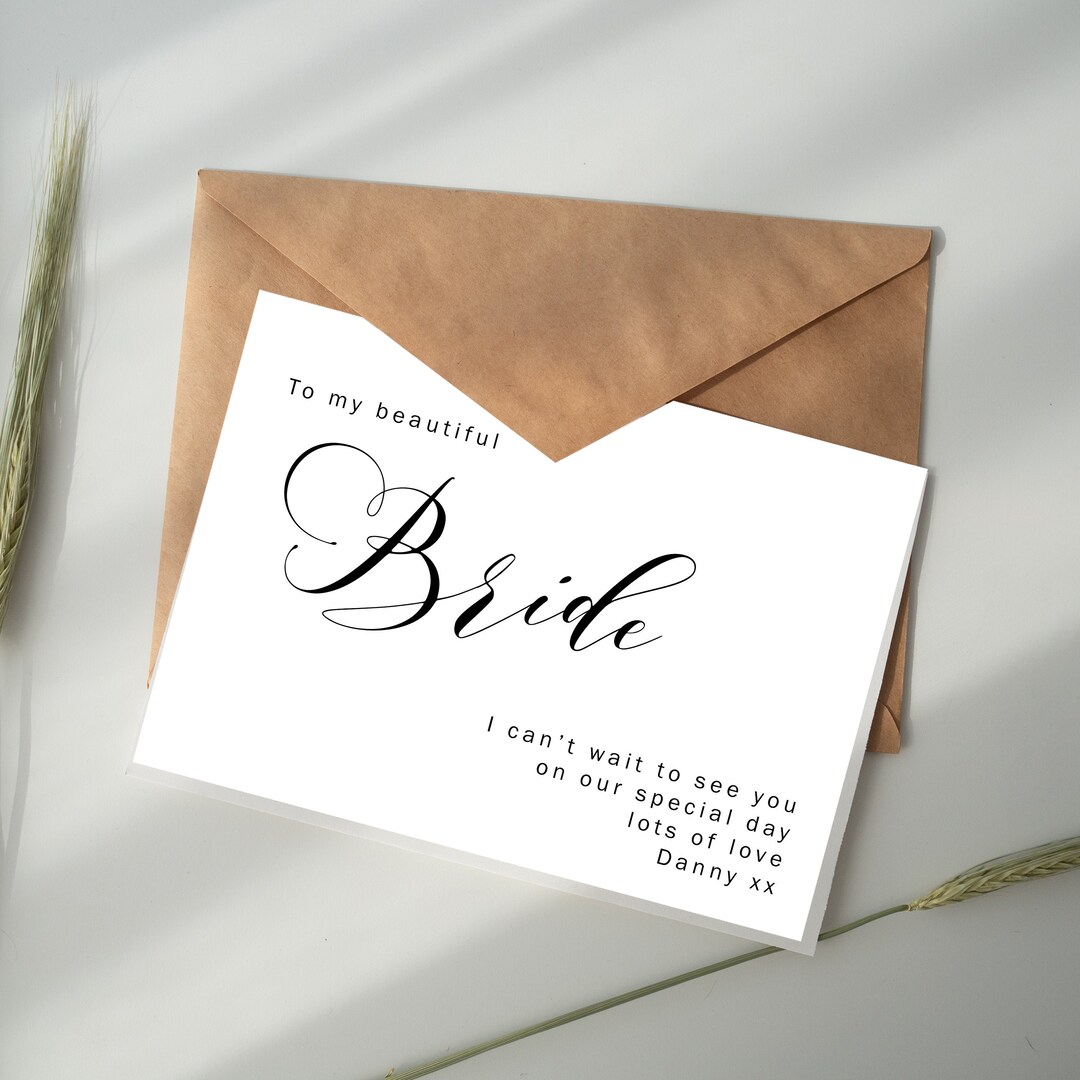 Personalised Bride to Be Greetings Card, Bride Card From Groom, Bride ...