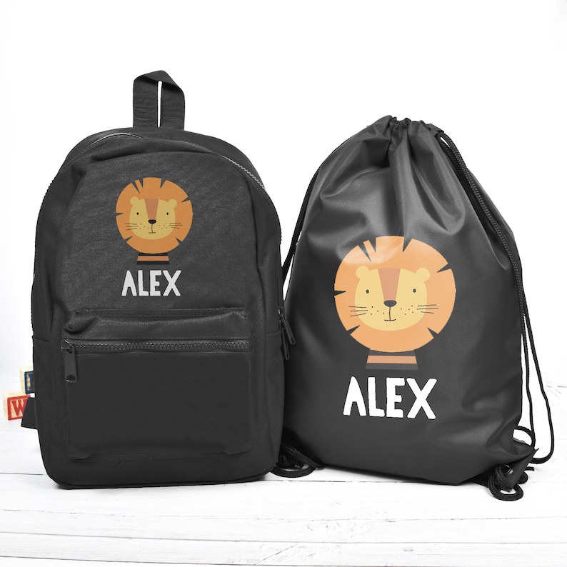 Personalised Lion Backpack Lion School Bag Kids Animal - Etsy Australia