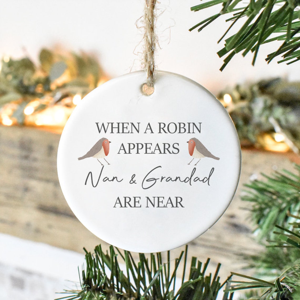 Personalised Robin Loving Memory Bauble Lost Loved One Bauble - Etsy