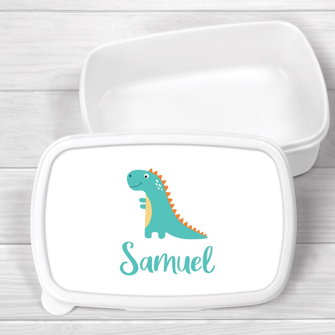 Personalised Dinosaur Lunch Box, Dinosaur School Snack Box, Dino Food ...