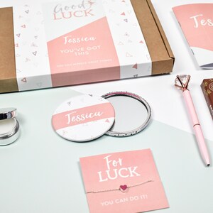 Personalised Good Luck Gift Box, Letter Box Gifts, Good Luck Present ...