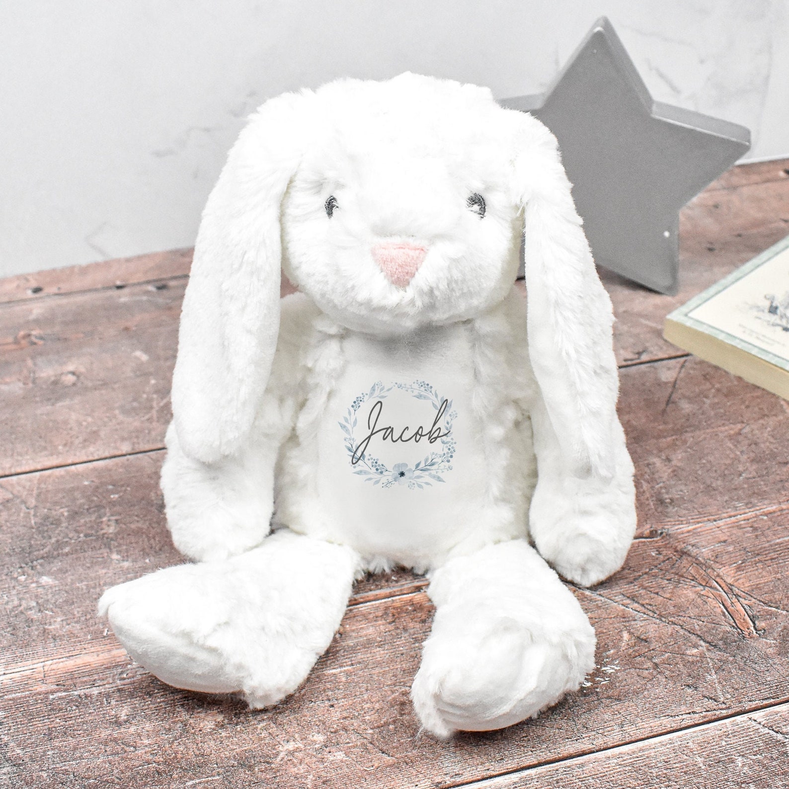 Personalised Bunny Rabbit, New Baby Gift, Customised Plush Soft Toy ...
