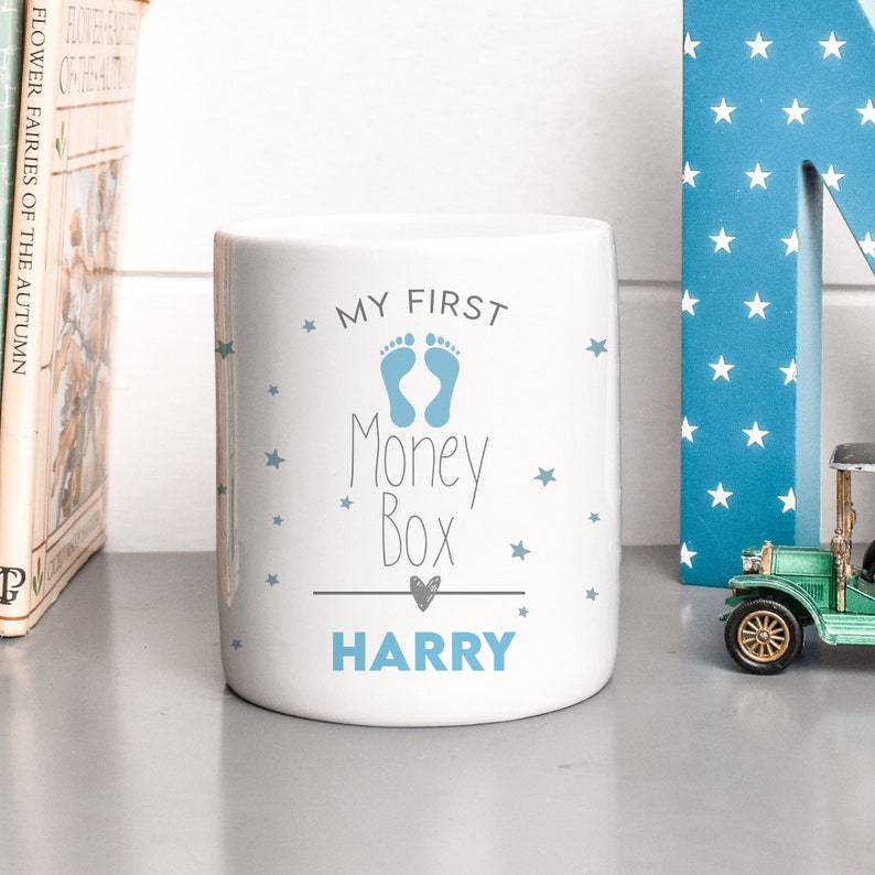 Personalised Baby's First Money Box Custom Baby Piggy | Etsy UK