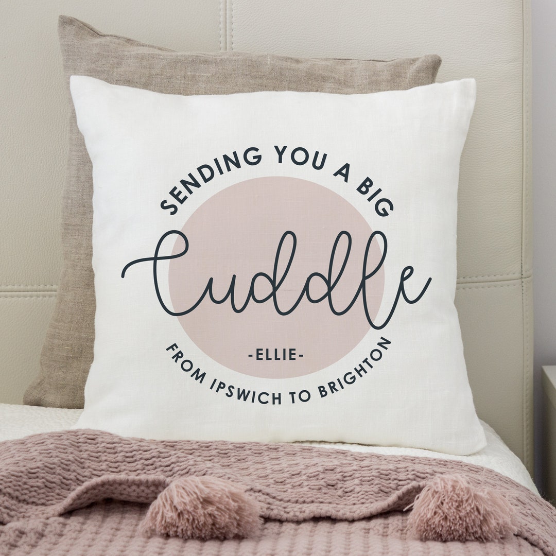 Personalised Cuddle Cushion Virtual Hug Gift - Etsy
