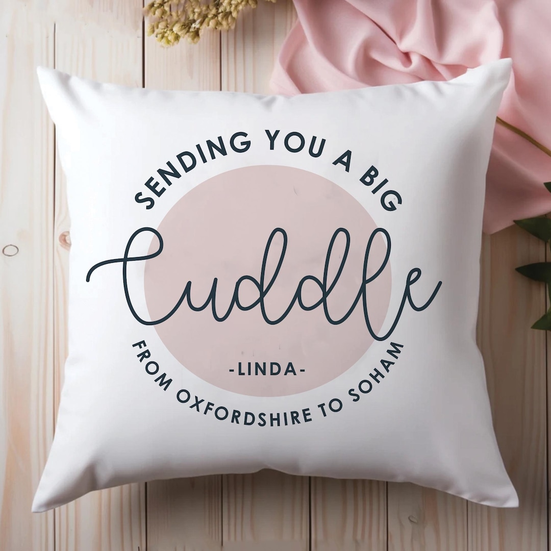 Personalised Cuddle Cushion, Virtual Hug Gift, Galantine's, Distance ...