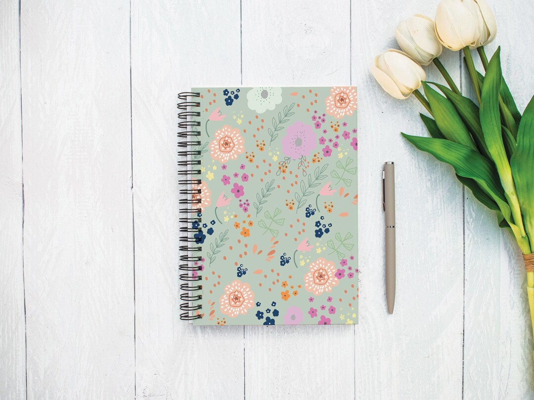 Pretty Notebook, Floral Notebook, Positivity Planner, Pretty Journal ...