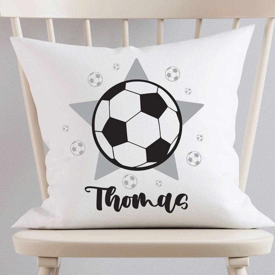 Personalised Football Cushion, Sports Gift, Boys Decoration, Bedroom ...