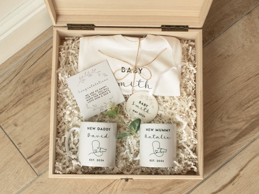 Personalised New Parents Gift Box, New Parents Gift, New Parents Memory ...
