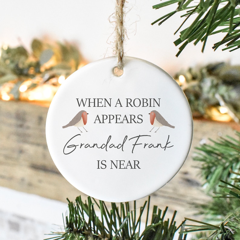 Personalised Robin Loving Memory Bauble Lost Loved One Bauble | Etsy