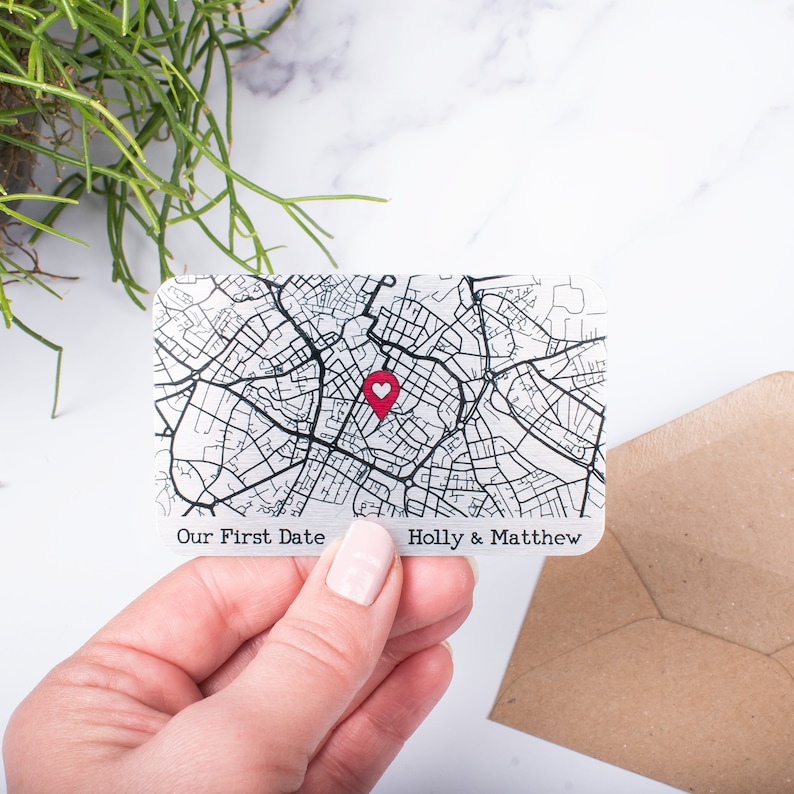 Where We Met Wallet Card Personalised Couple's Map - Etsy