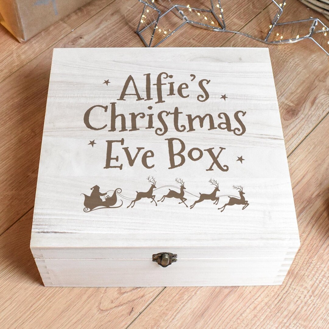 Personalised Kids Christmas Eve Box, Engraved Christmas Eve Box, Kids ...