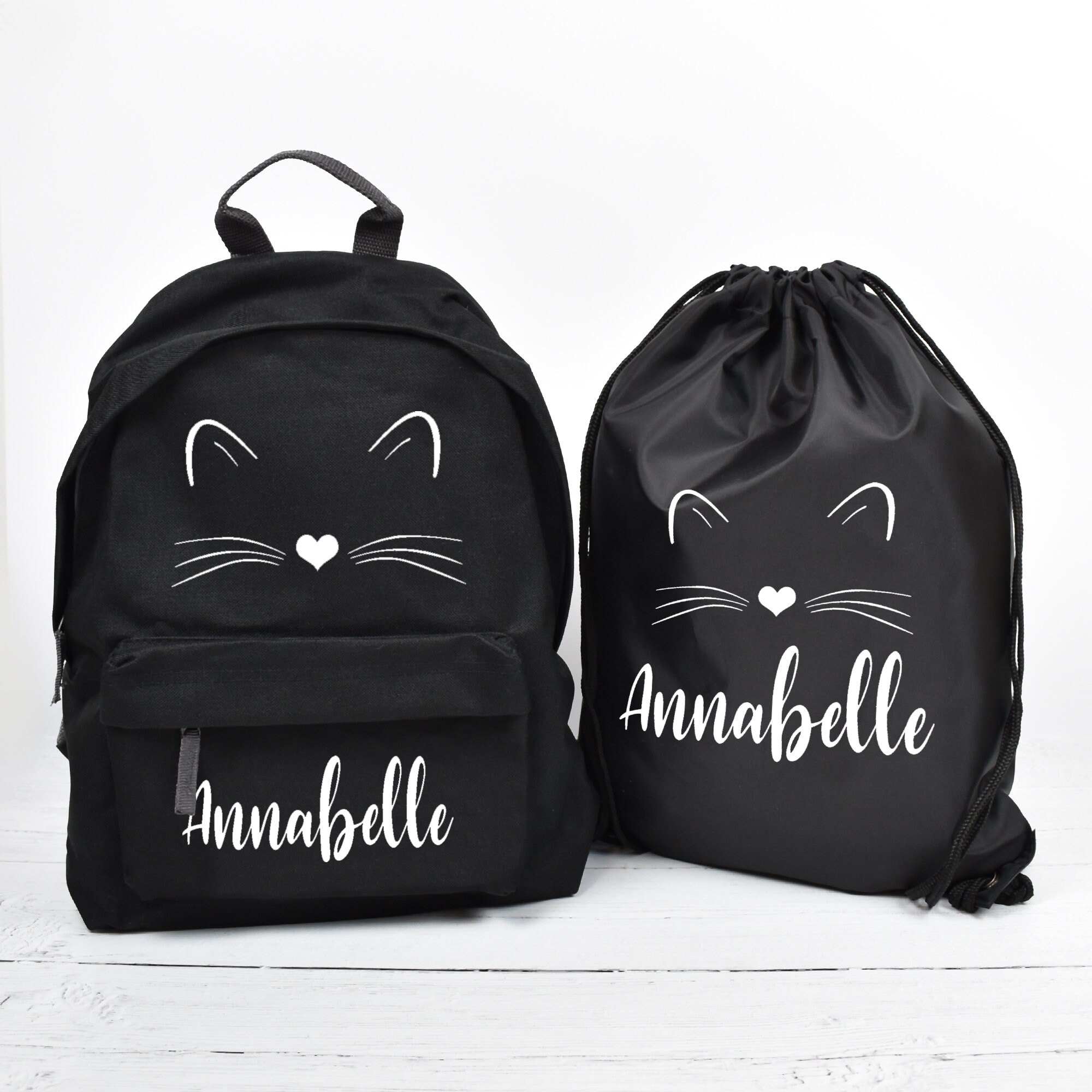 Personalised Cat Backpack Cat School Bag Tween Cat Rucksack - Etsy Canada