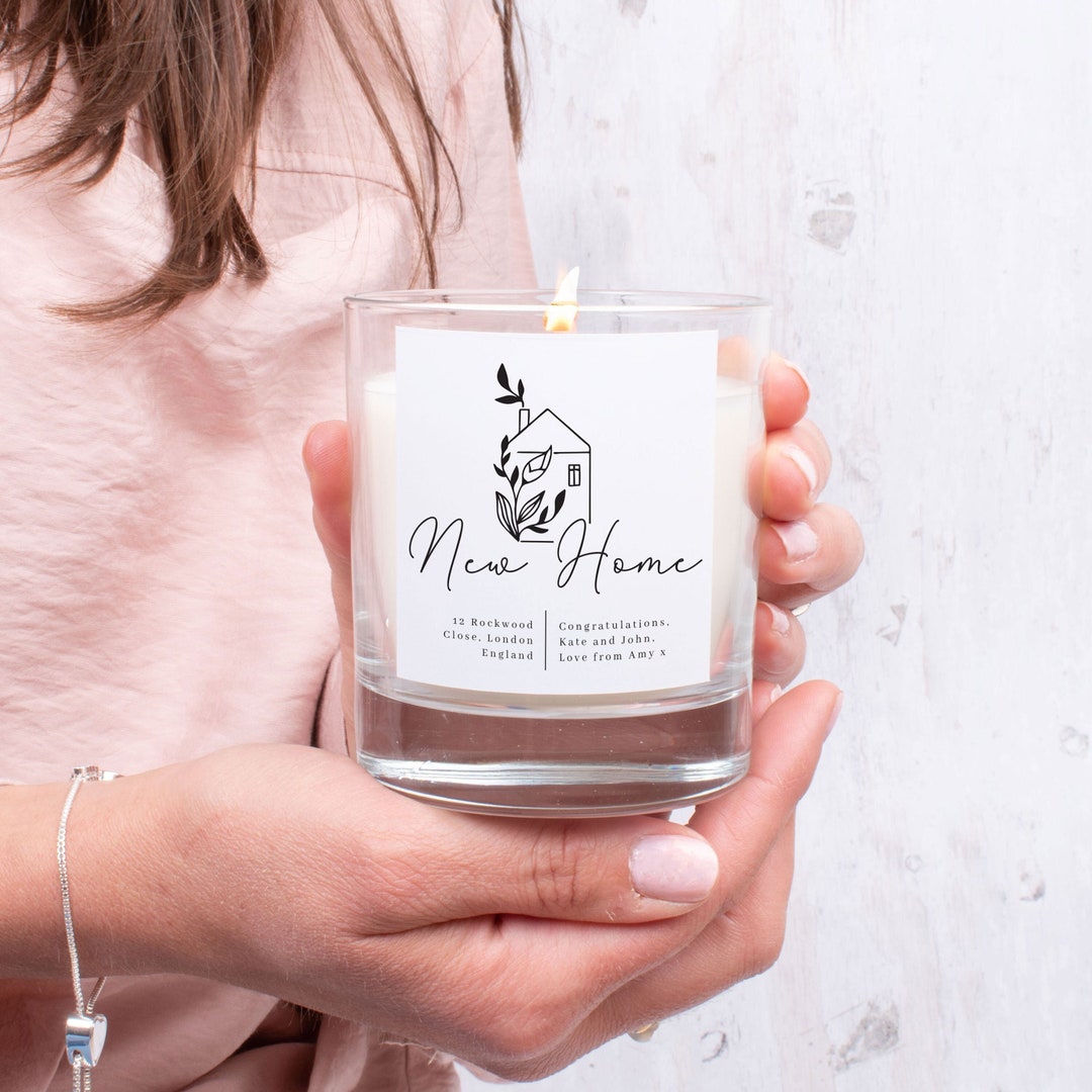 Personalised New Home Candle, Home Address Candle, Housewarming Gift ...