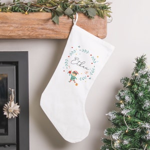 Personalised Christmas Stocking, Elf Christmas Stocking, Elf Santa ...