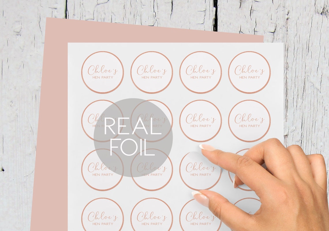 Rose Gold Personalised Hen Party Stickers Foil Hen Do | Etsy