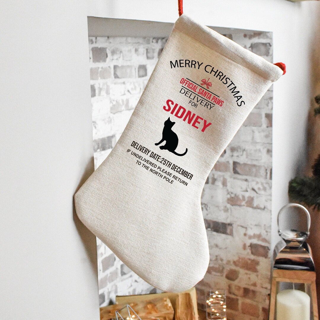 Personalised Pet Stocking, Cat Stocking, Cat Christmas Stocking, Animal ...