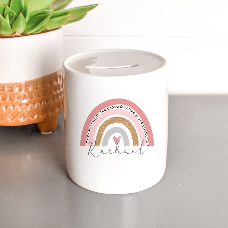 Personalised Rainbow Money Box Rainbow Bedroom Décor Child | Etsy