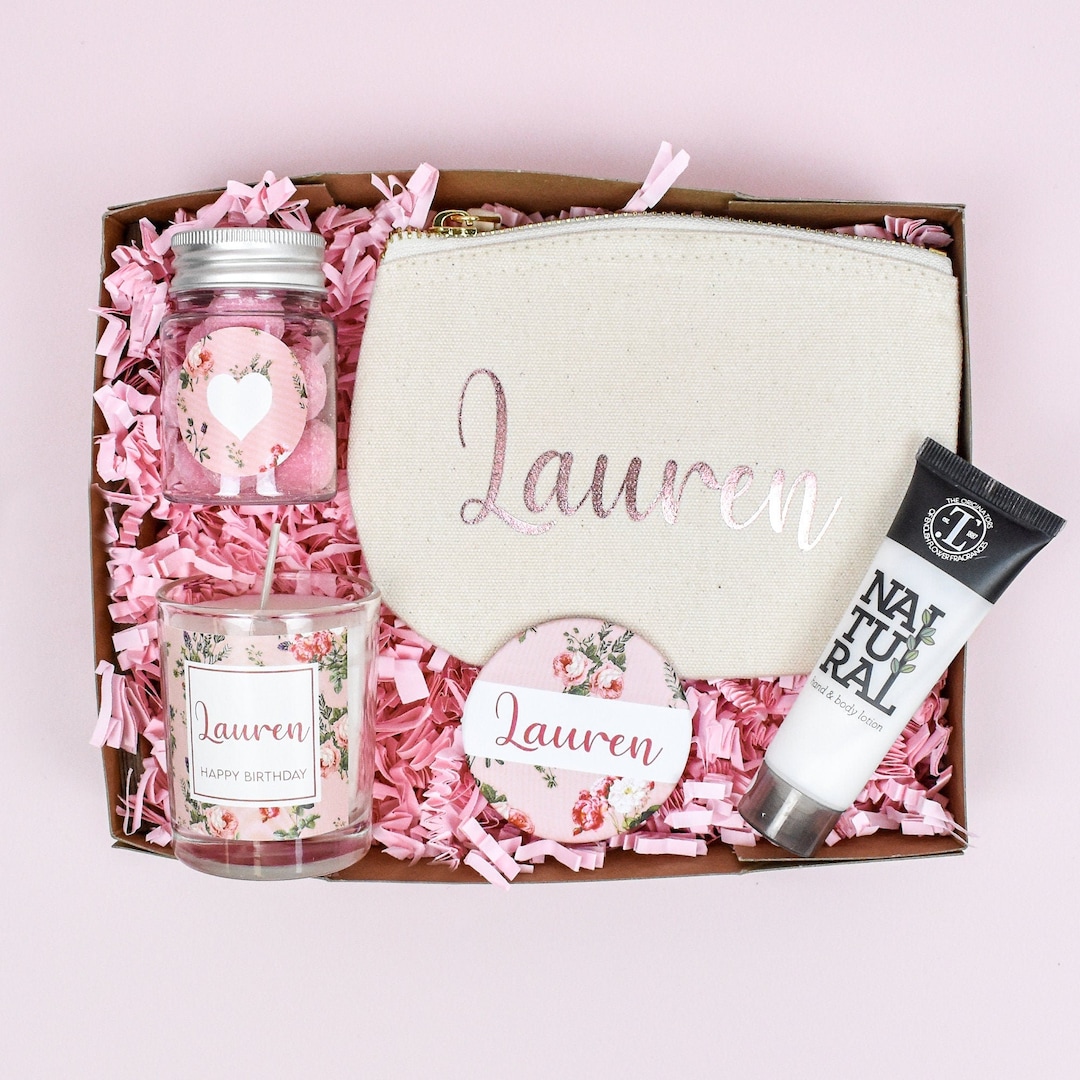 Happy Birthday Gift Box Filled, Rose Gold Best Friend Gift Box, Beauty ...