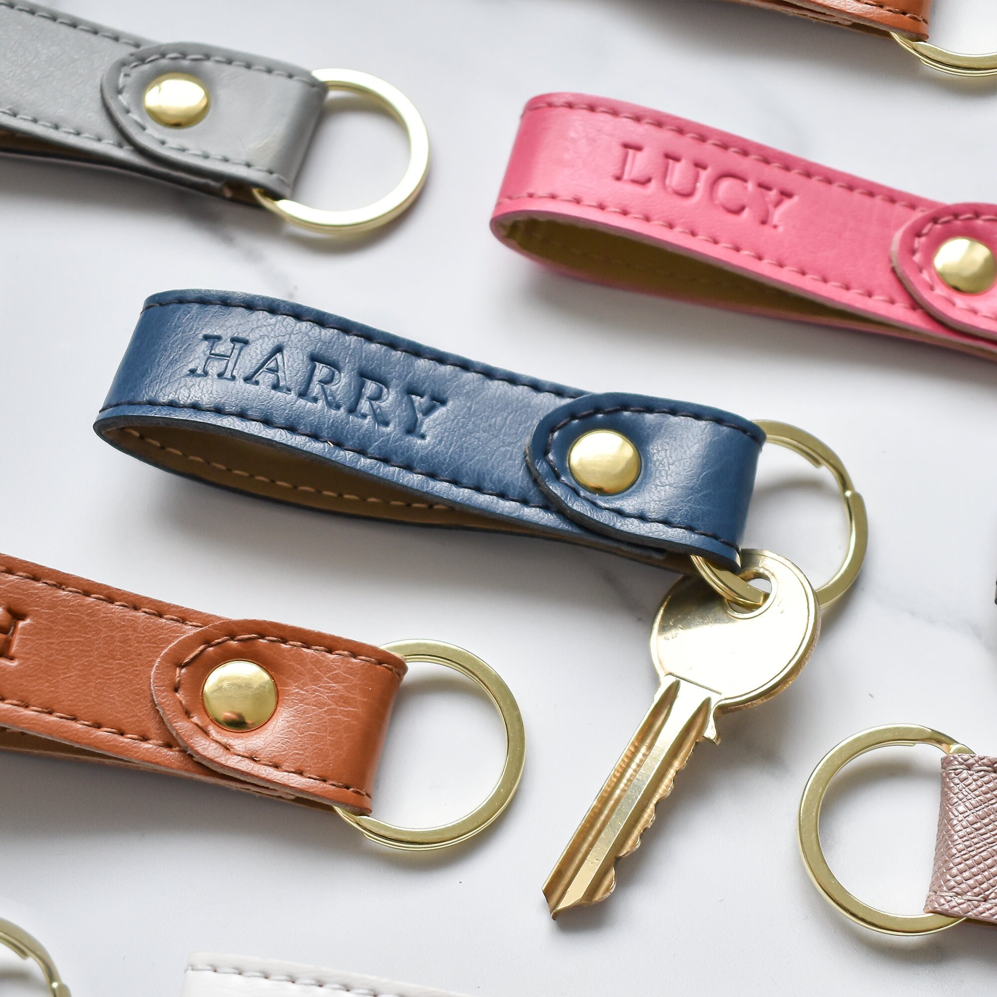 Personalised Vegan Leather Keychain Personalised Key Fob - Etsy UK