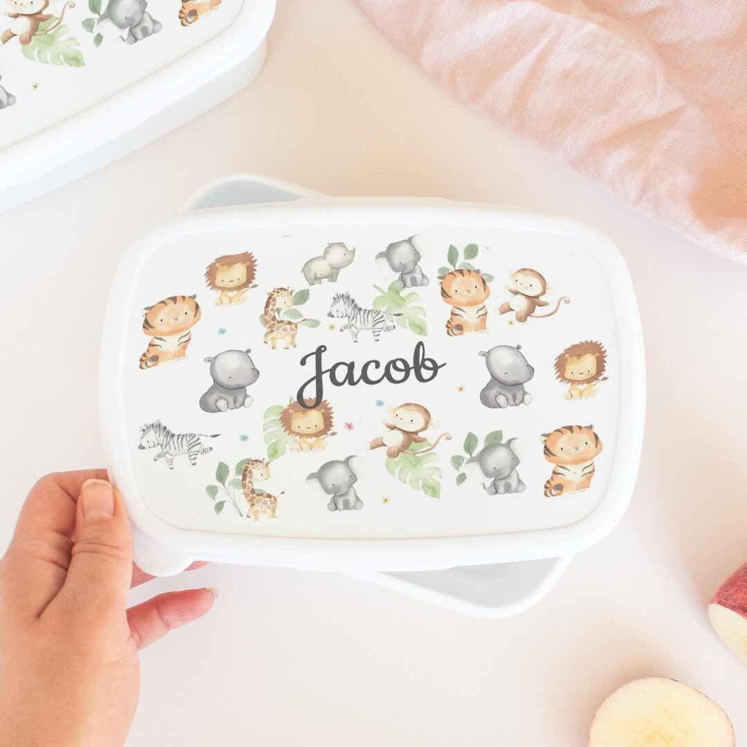 Lunch Box Personalised Childs Jungle, Safari Lunch Box, School Lunch ...