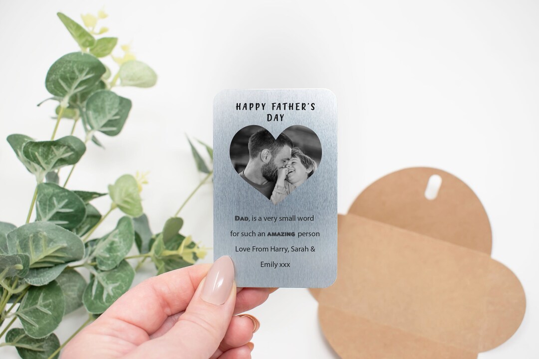 Personalised Photo Father's Day Wallet Card, Dad Wallet Card, Dad Metal ...