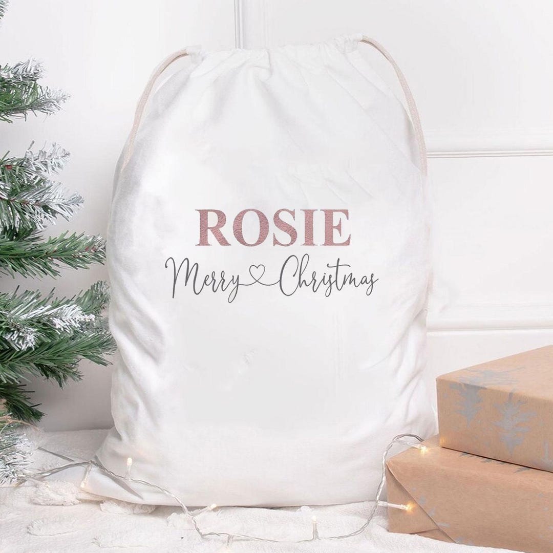 Personalised Santa Sack Rose Gold, Christmas Sack, Child's Kids ...