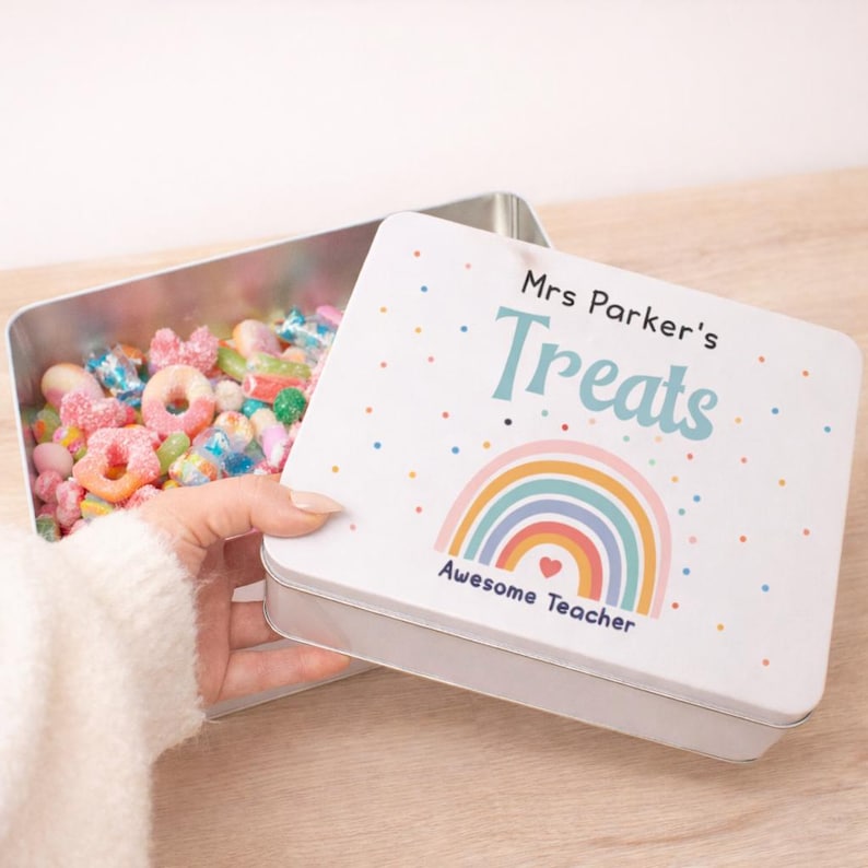 Personalised Teacher Treat Tin Teacher Sweets Baking Tin, Teacher Cake ...