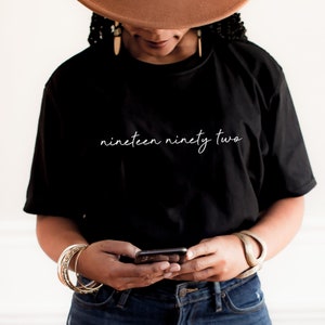 Personalised Birth Year T-shirt, Cute Birth Year Tops, Cute Women's ...