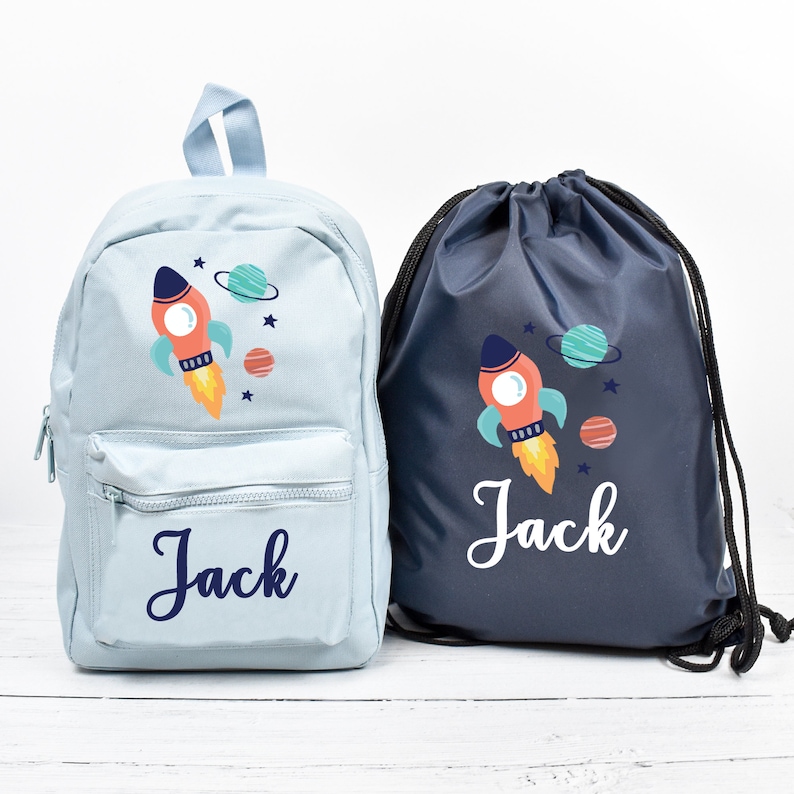 Personalised Rocket Backpack Rocket School Bag Kids Space - Etsy UK
