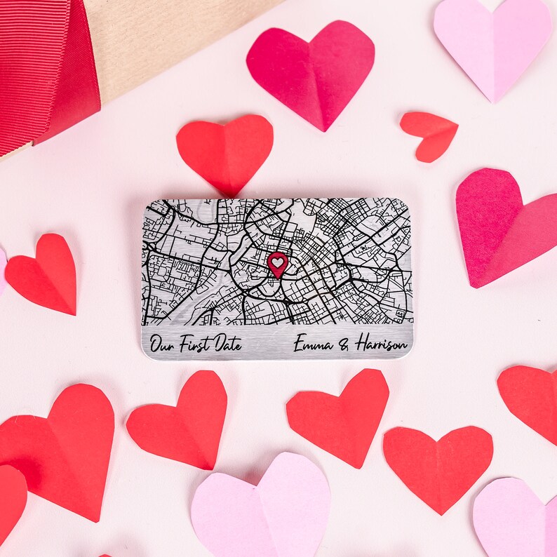 Where We Met Wallet Card Personalised Couple's Map - Etsy