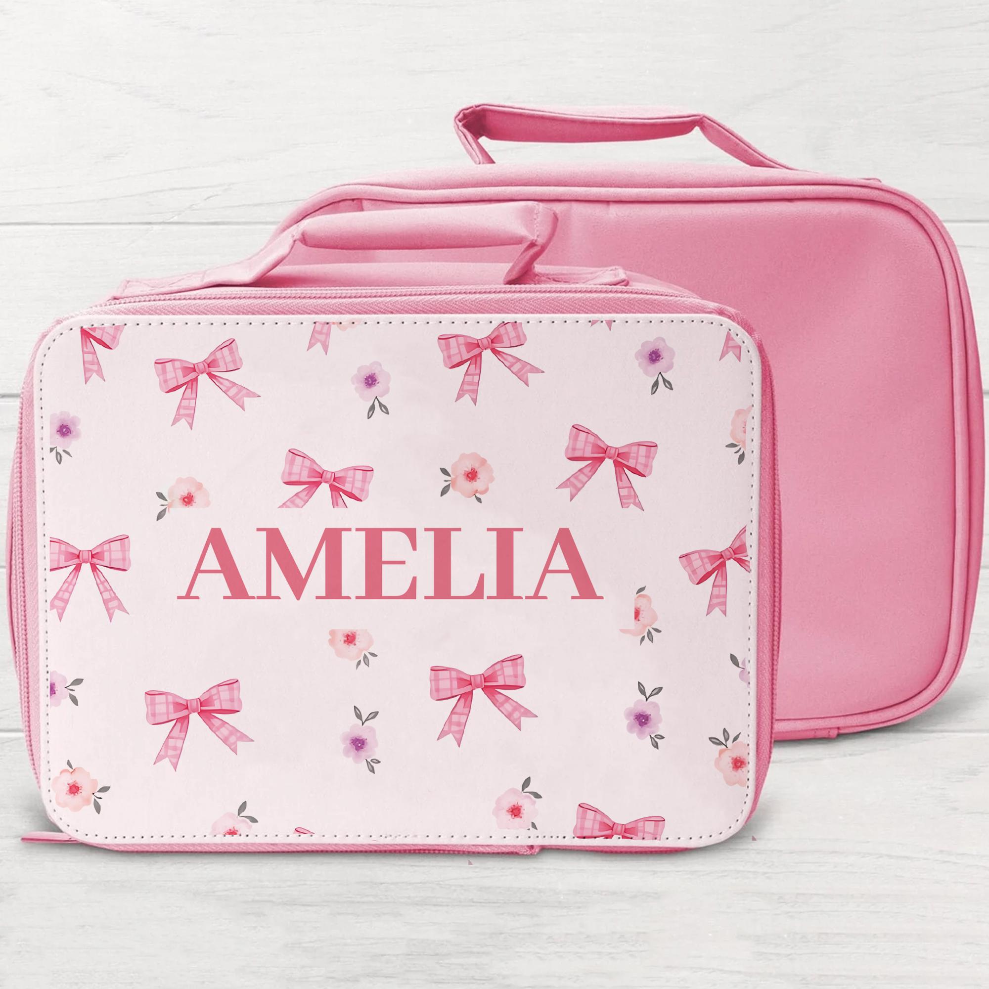 Personalised Girls Bows Lunch Bag, Personalised Insulated Cooler Bag ...
