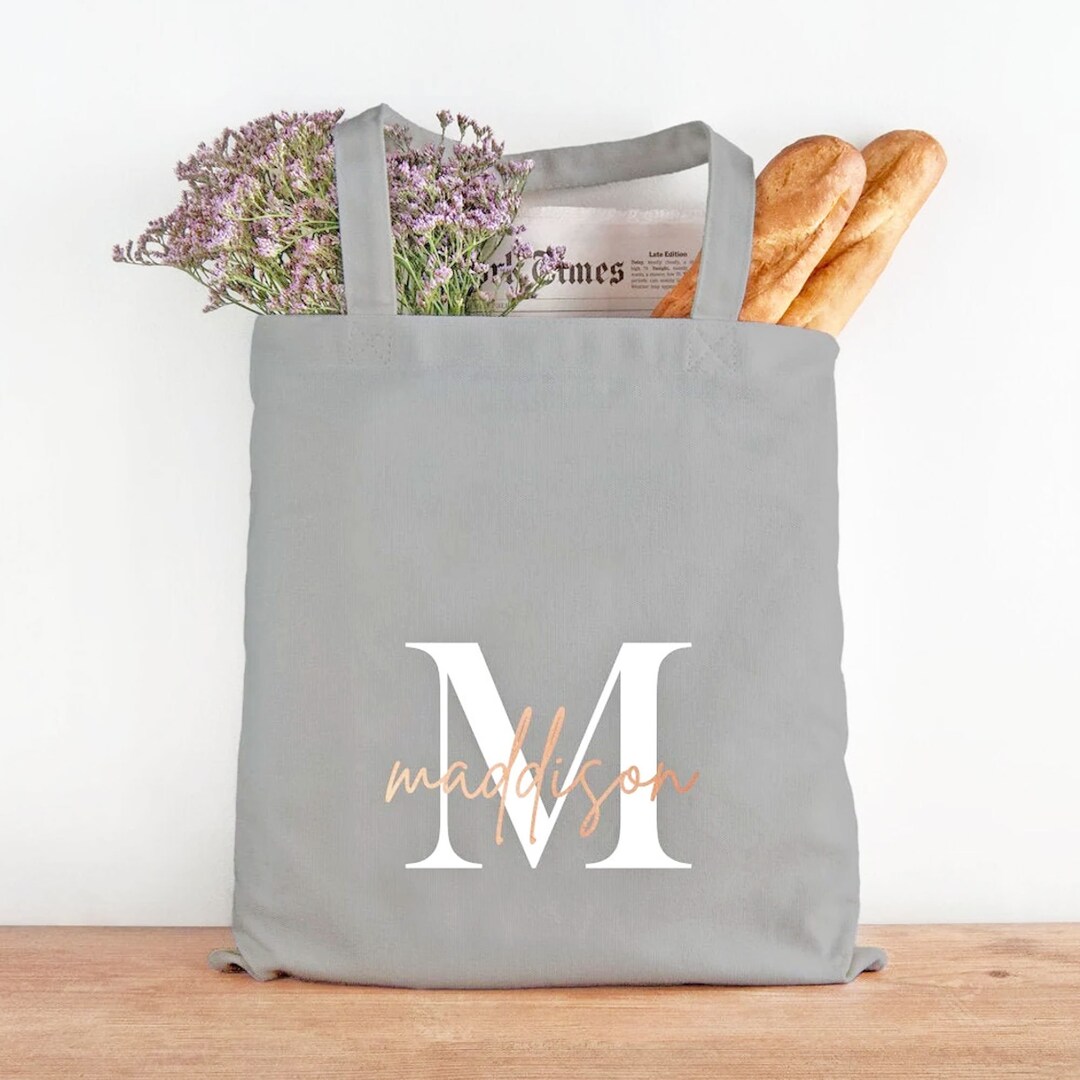 Personalised Name Tote Bag Monogram Tote Bag Initial Tote - Etsy
