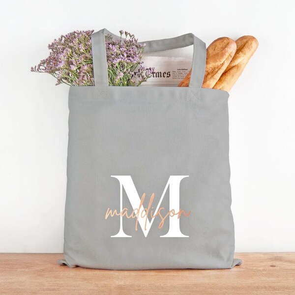 Initial Tote Bag - Etsy